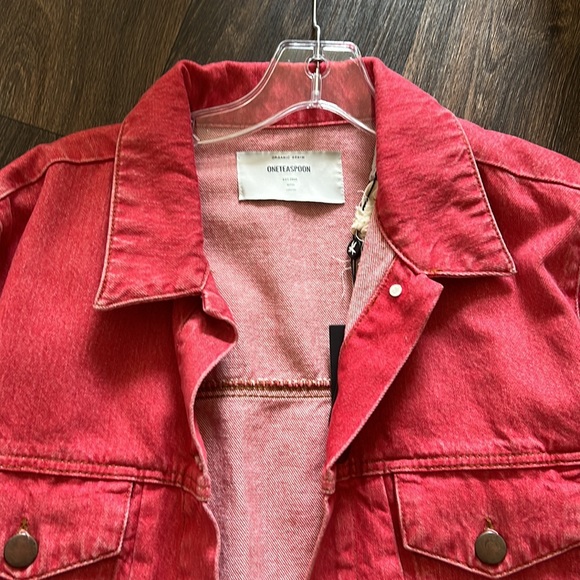 One Teaspoon | Jackets & Coats | Red Denim Jacket Trucket | Poshmark